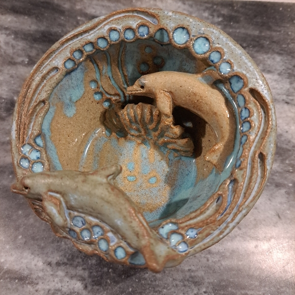 Art | Dolphin Pottery Art Bowl | Poshmark